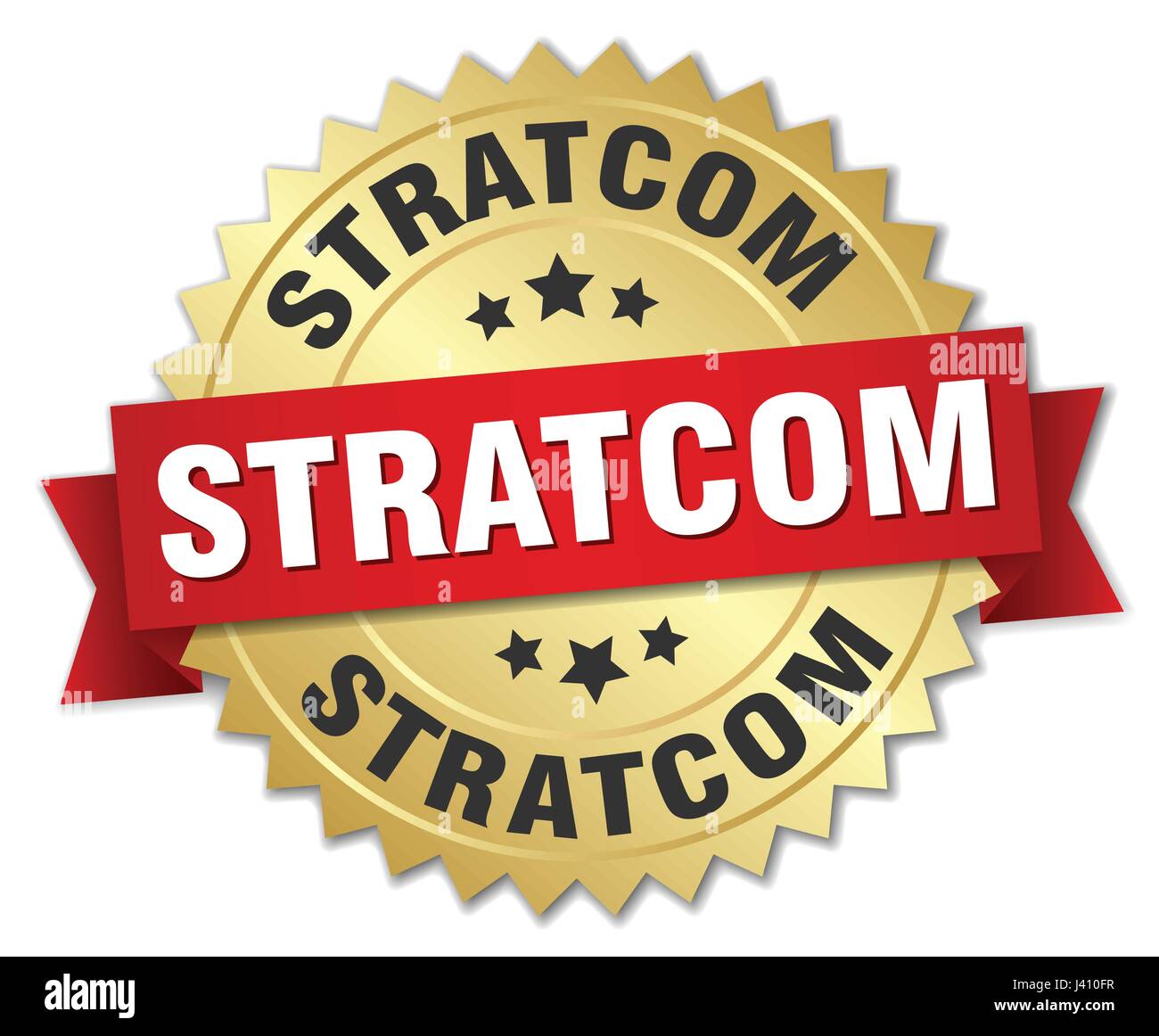 stratcom round isolated gold badge Stock Vector Image & Art - Alamy