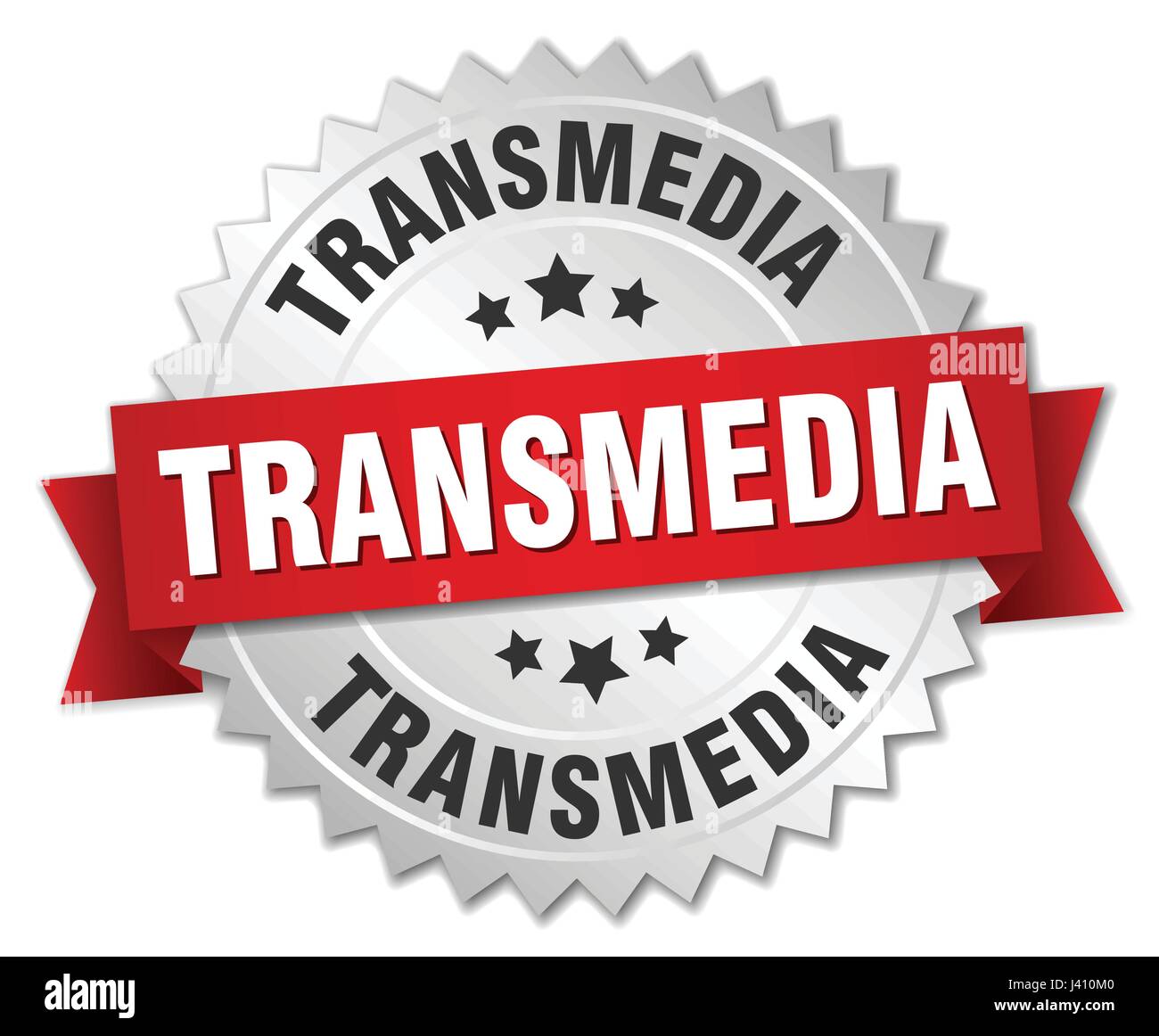 transmedia round isolated silver badge Stock Vector Image & Art - Alamy