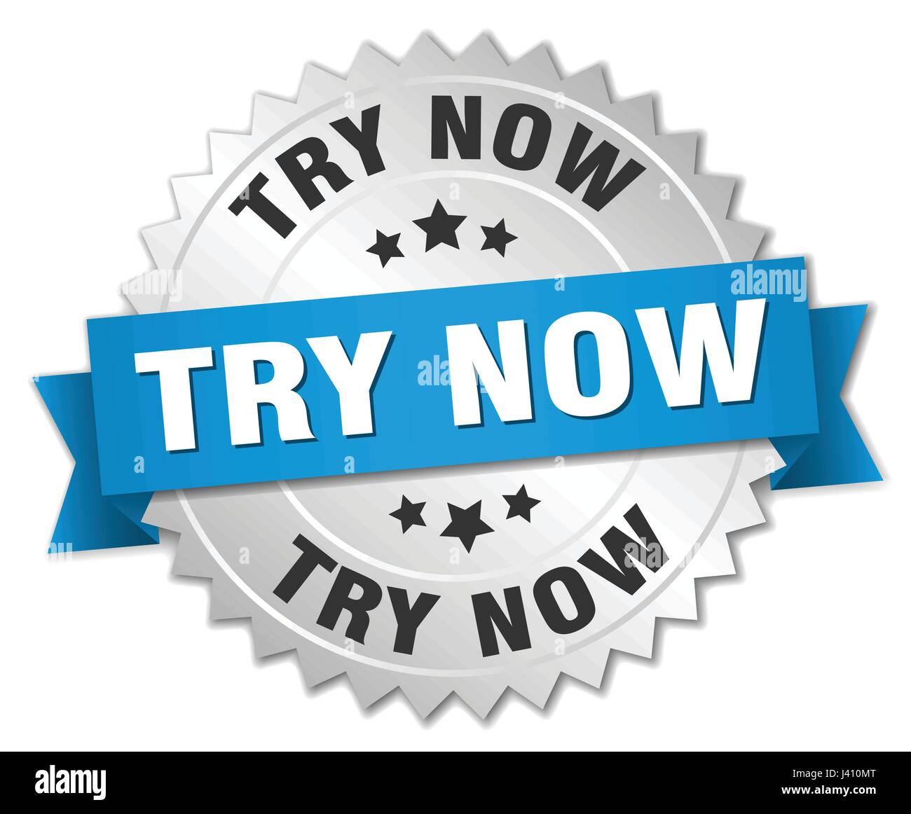 try now round isolated silver badge Stock Vector Image & Art - Alamy