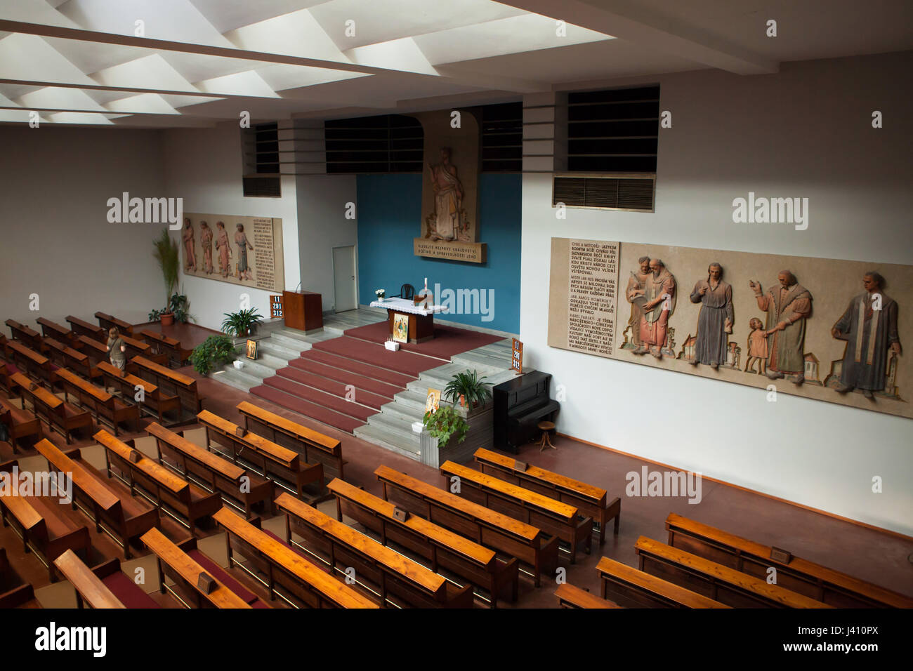 Interior of the Congregational House of the Czechoslovak Hussite Church ...