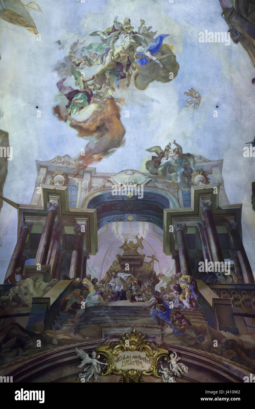 Ceiling fresco depicting the Apotheosis of Saint Nicholas painted by ...