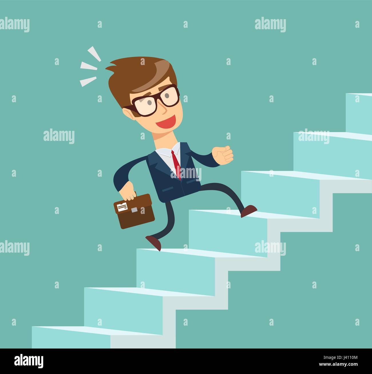 Man going up stairs sky Stock Vector Images - Alamy
