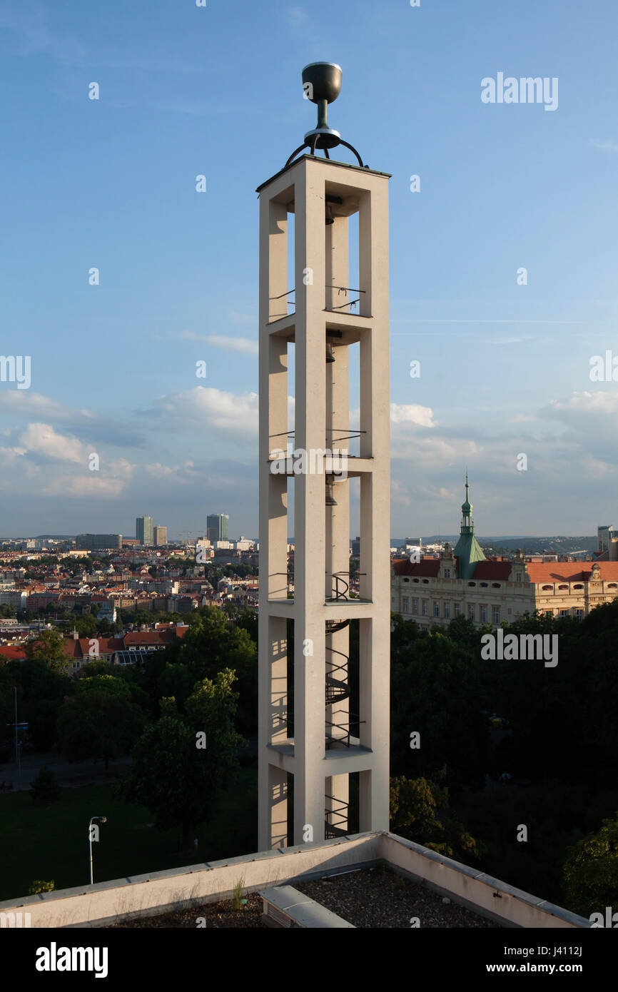 Functionalist bell tower of the Congregational House of the ...