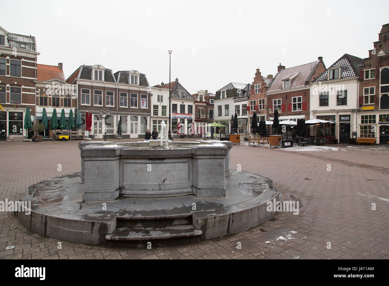 Fountain at the Hof public square in Amersfoort, the Netherlands. The ...