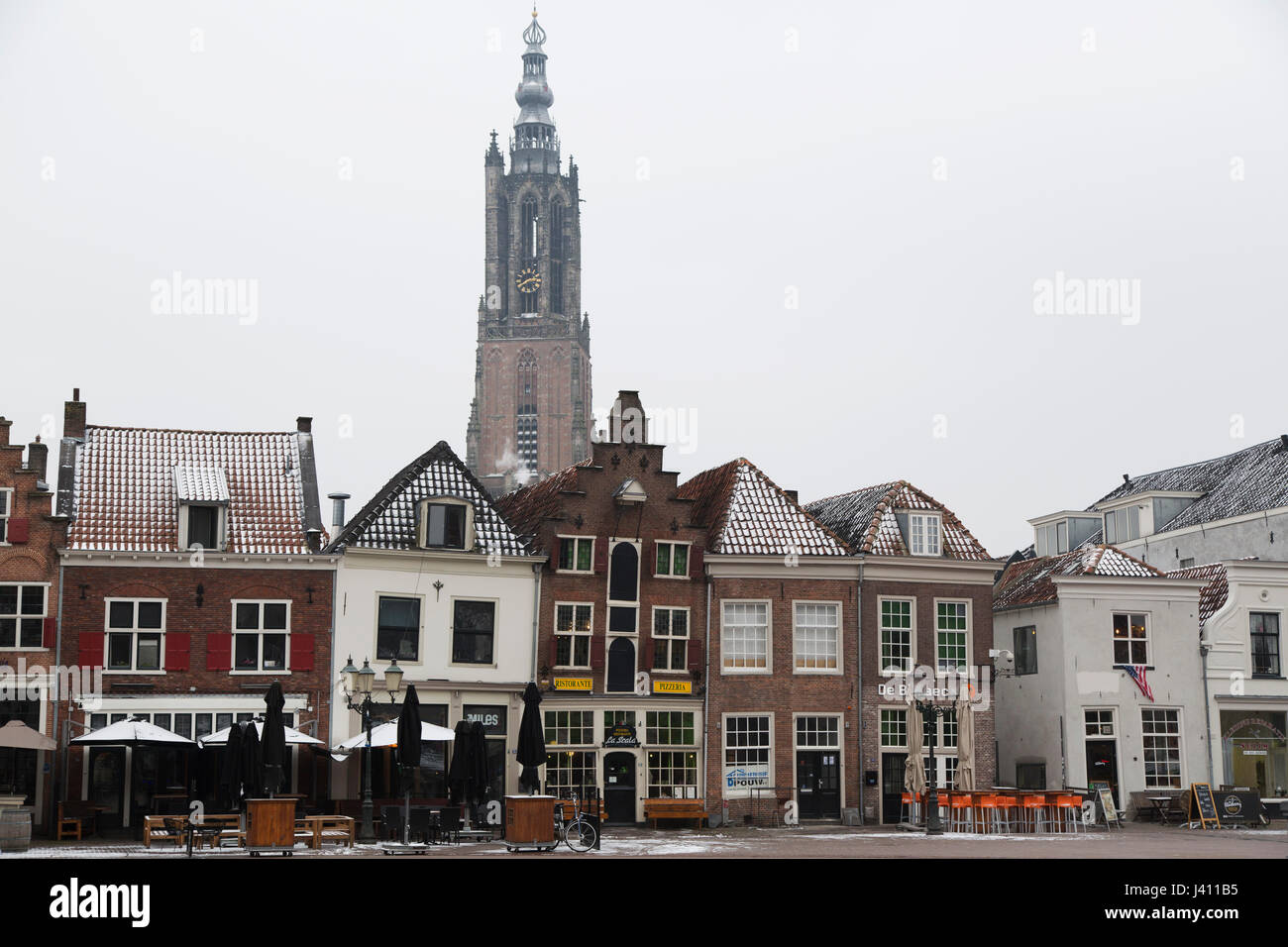 The Hof public square in Amersfoort, the Netherlands. The market place ...