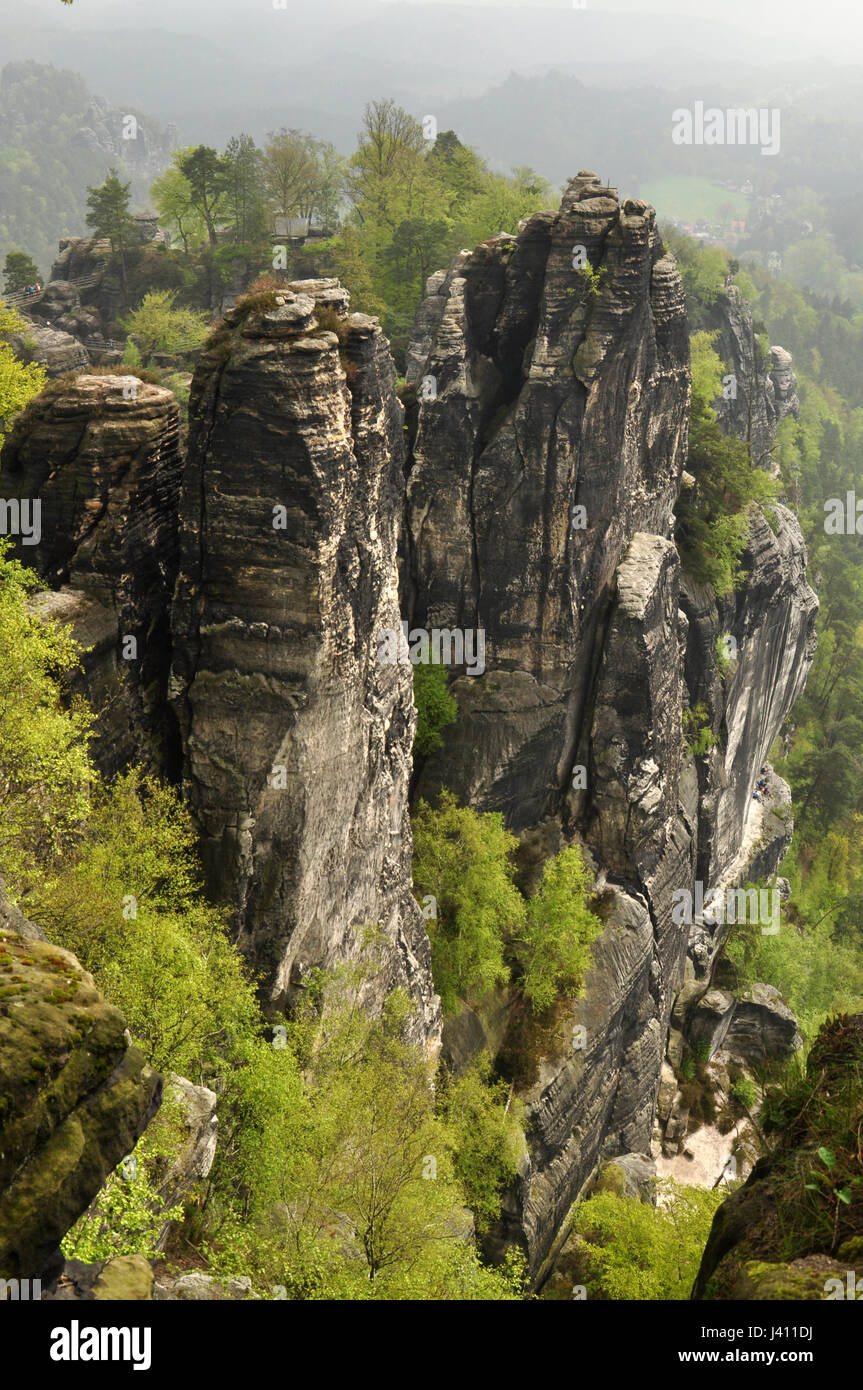 Saxon Switzerland national park mountain view in Germany Stock Photo ...