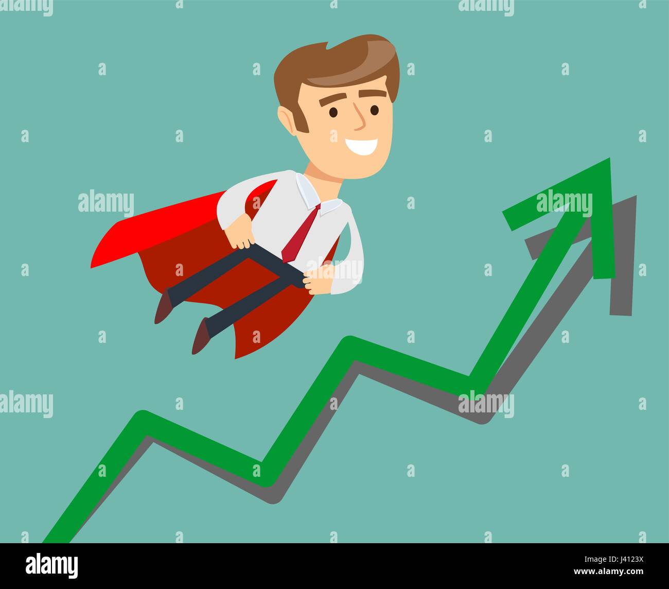 Super businessman with growing graph Stock Vector Image & Art - Alamy