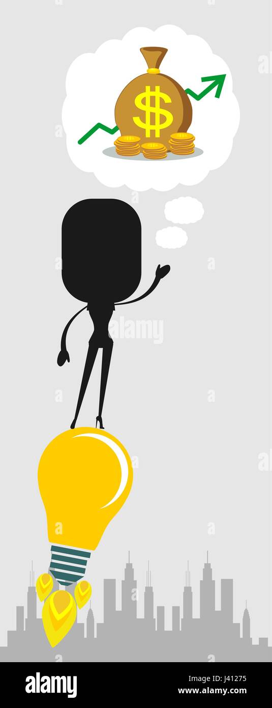 Happy thinking businesswoman Stock Vector Images - Alamy