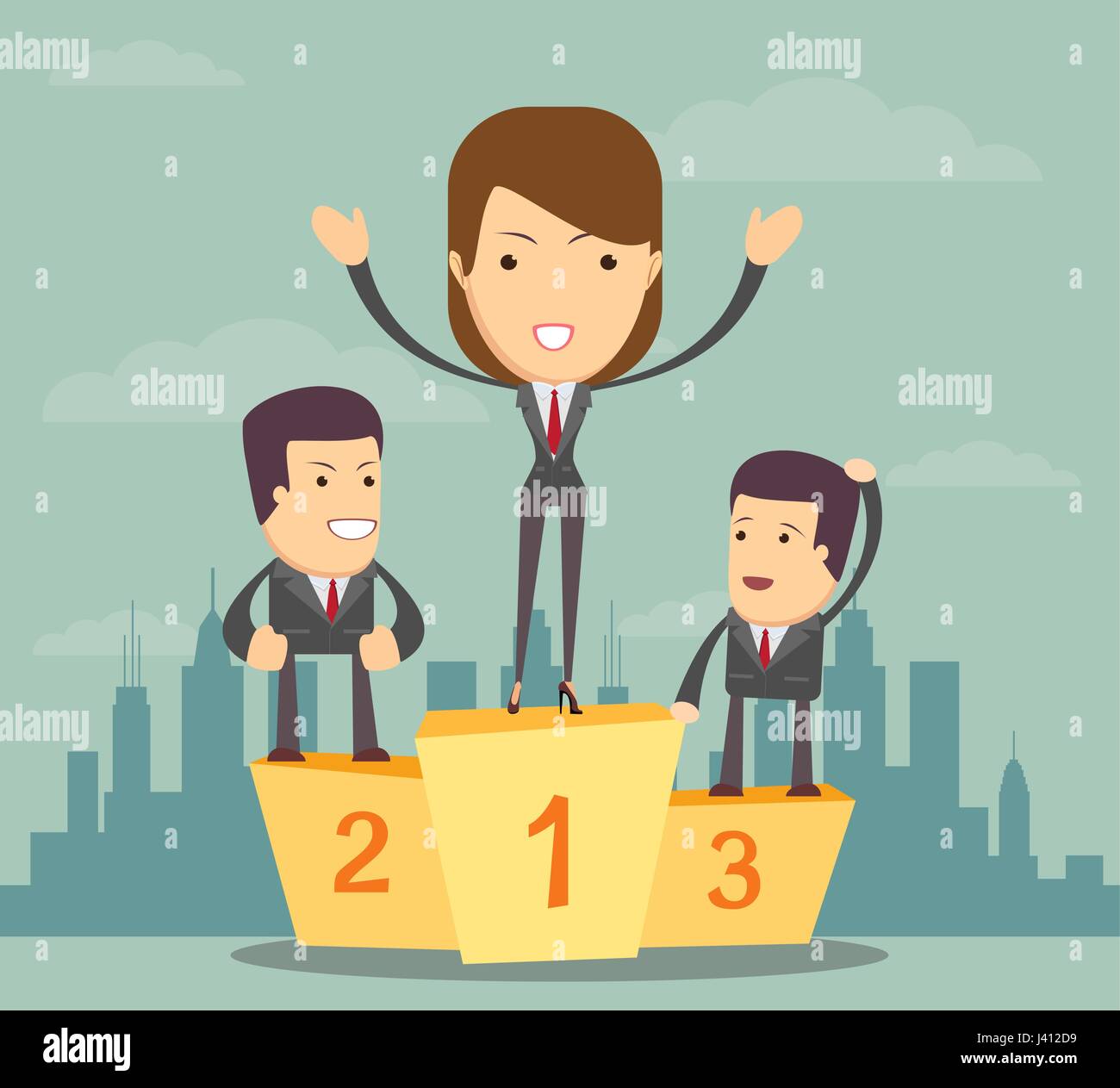 Female gold podium Stock Vector Images - Alamy