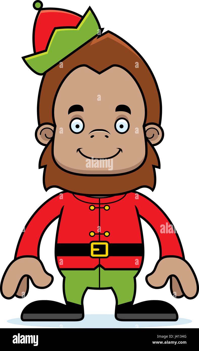 A cartoon Xmas elf sasquatch smiling Stock Vector Image & Art - Alamy