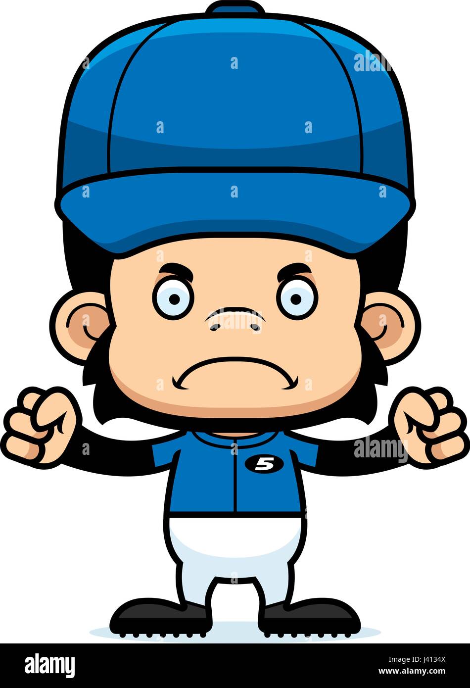 A cartoon baseball player chimpanzee looking angry Stock Vector Image ...