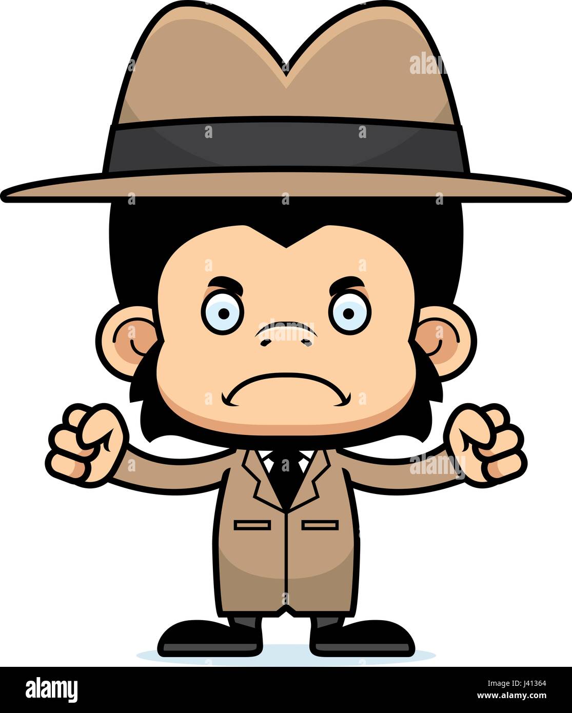 A cartoon detective chimpanzee looking angry Stock Vector Image & Art ...