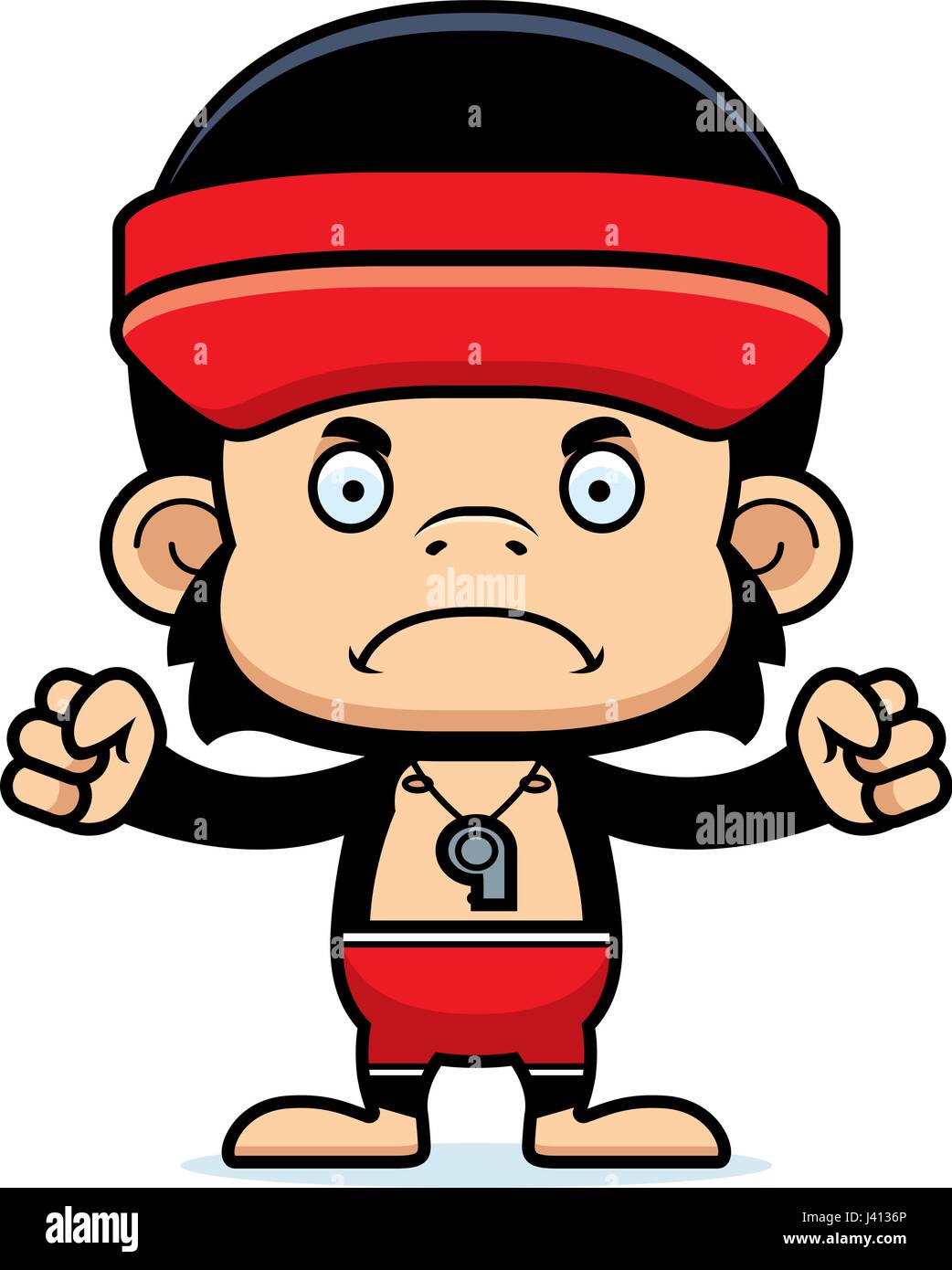 A cartoon lifeguard chimpanzee looking angry Stock Vector Image & Art ...