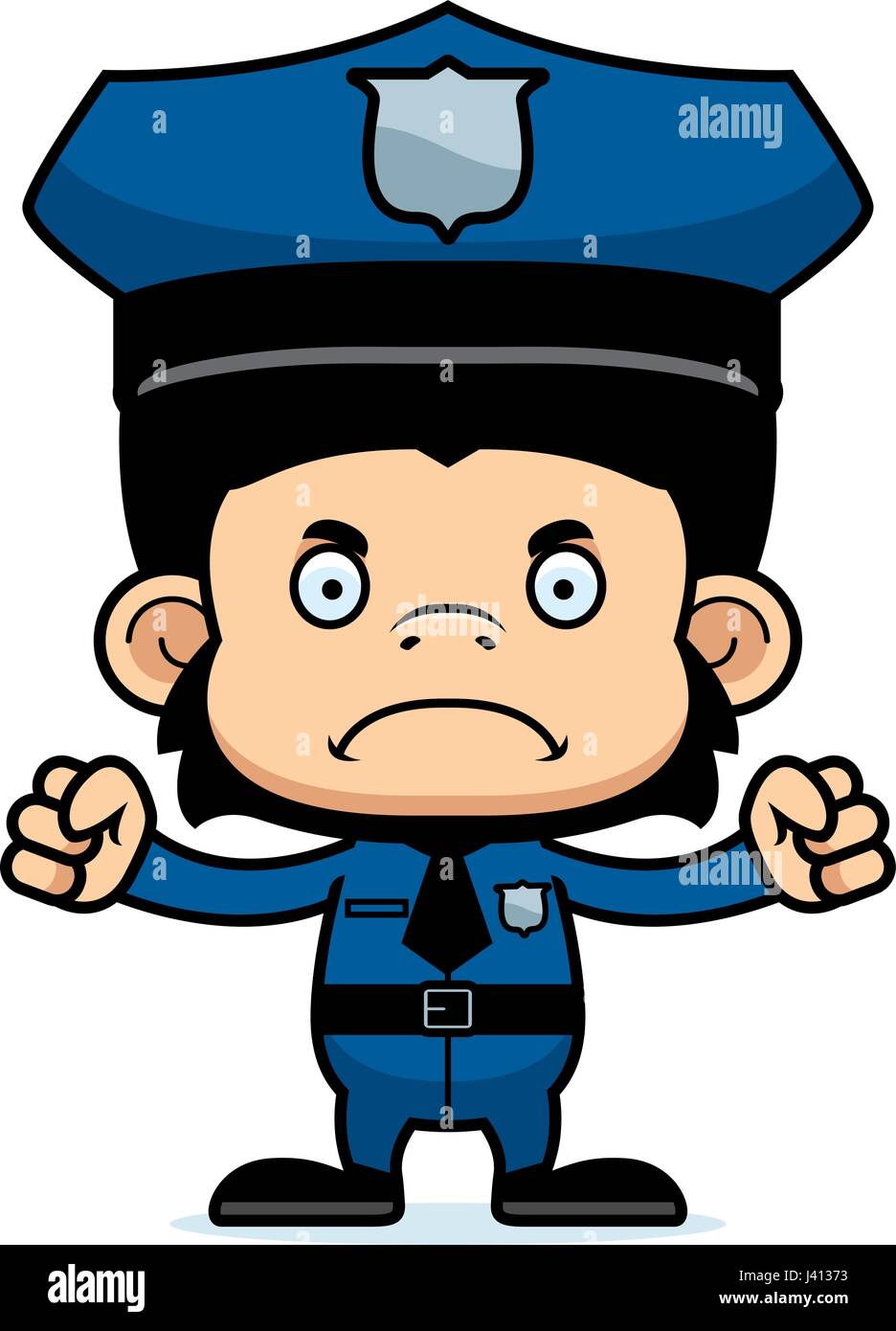 A cartoon police officer chimpanzee looking angry Stock Vector Image ...