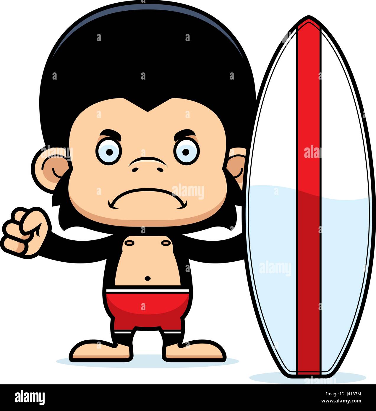 A cartoon surfer chimpanzee looking angry Stock Vector Image & Art - Alamy