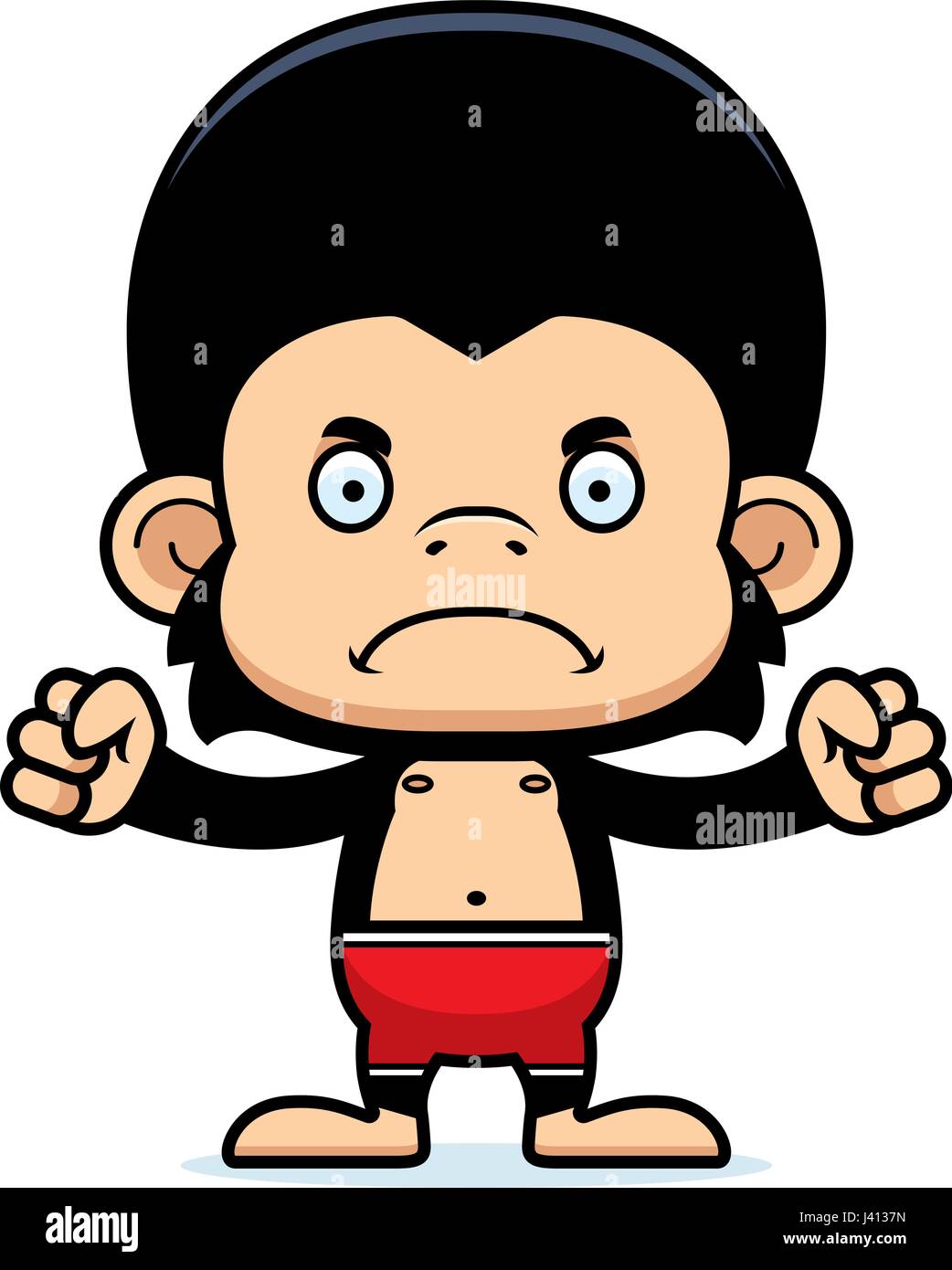 A cartoon chimpanzee looking angry in a swimsuit Stock Vector Image ...