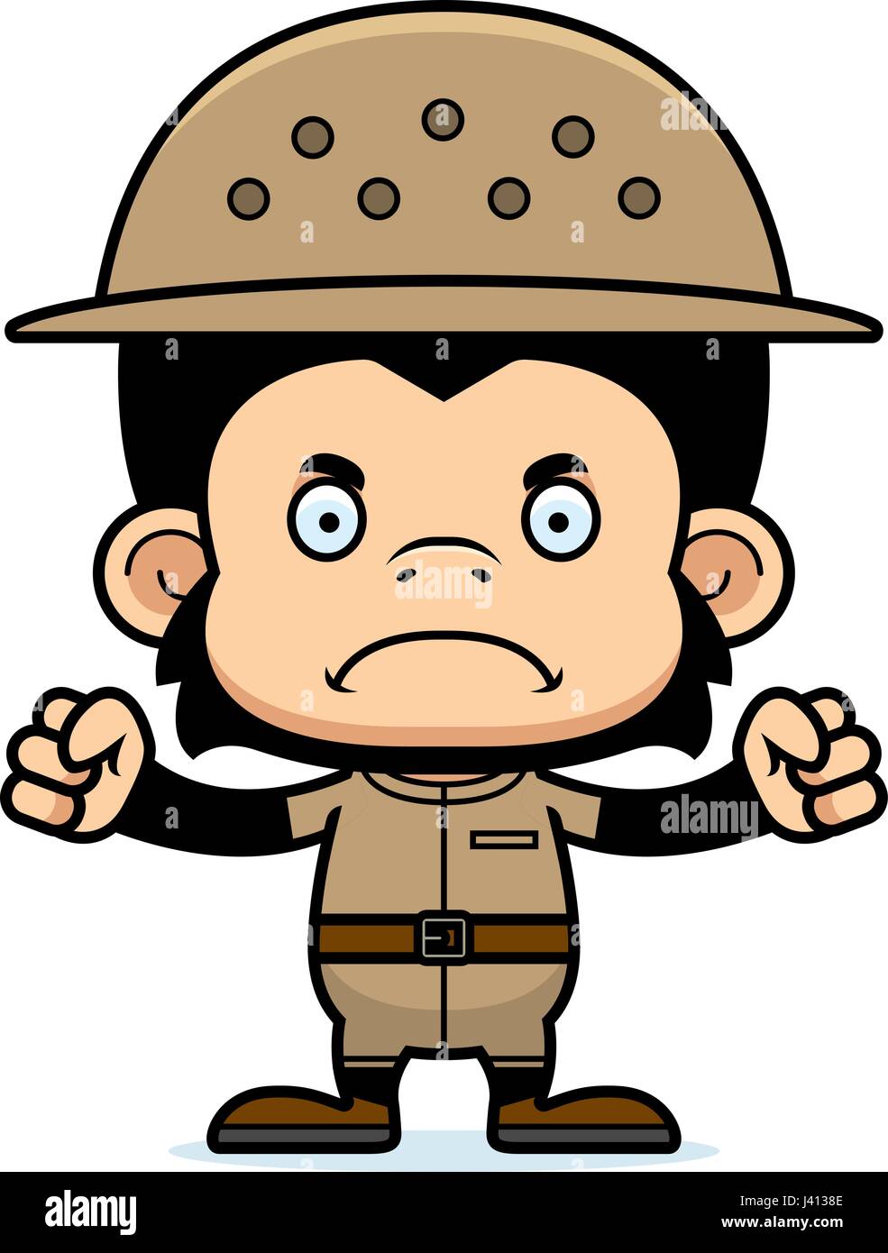 A cartoon zookeeper chimpanzee looking angry Stock Vector Image & Art ...
