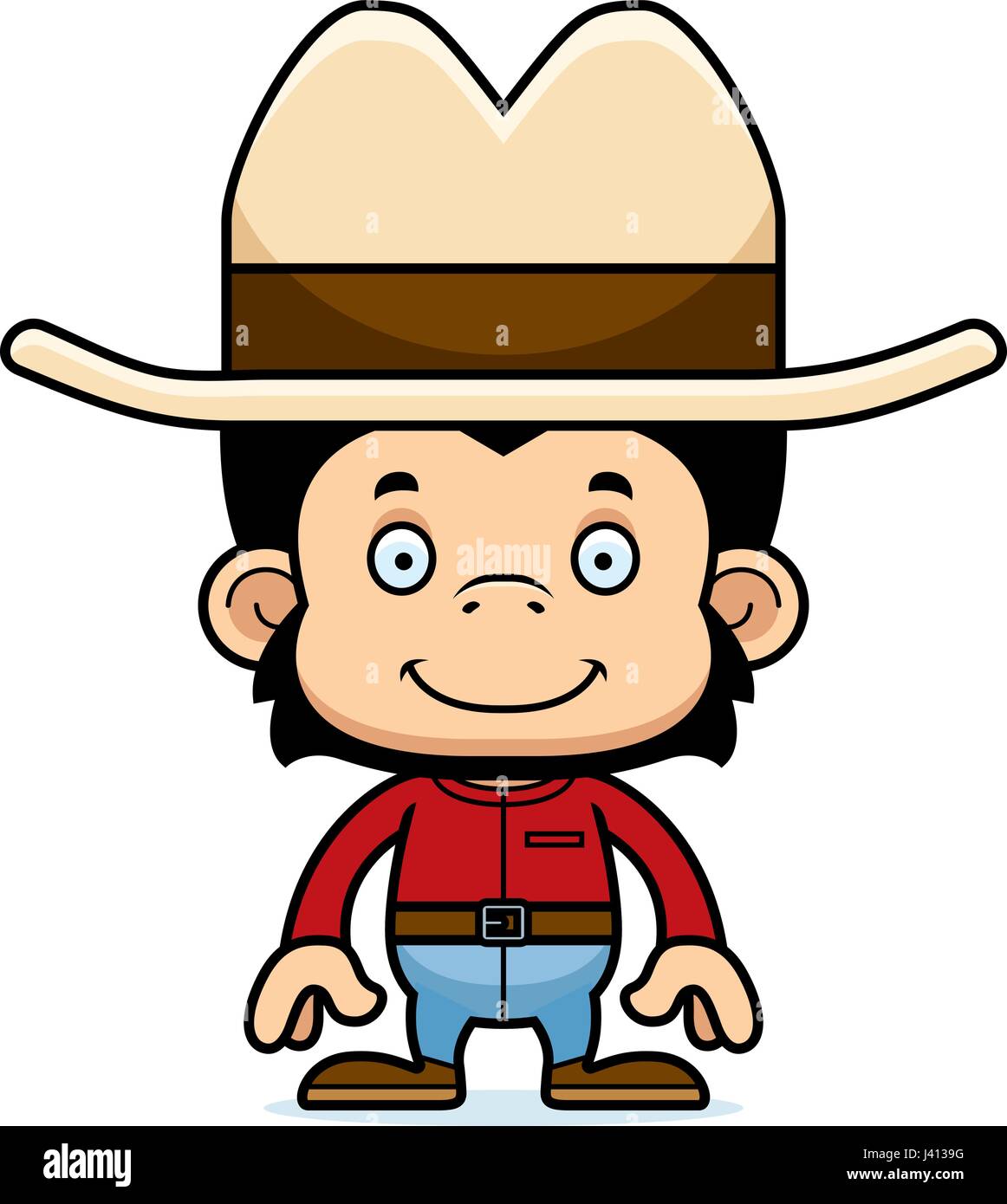 A cartoon cowboy chimpanzee smiling Stock Vector Image & Art - Alamy