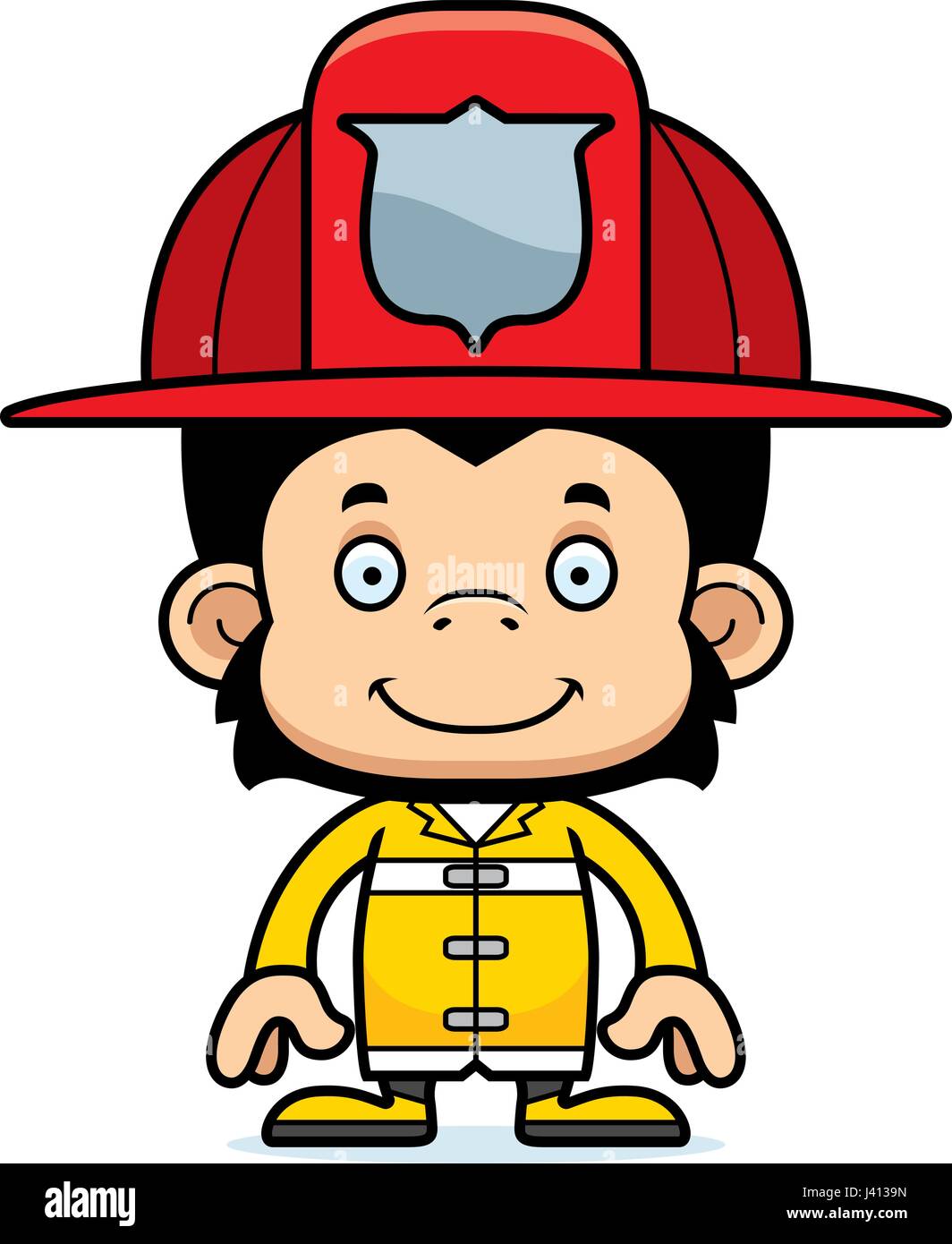 A cartoon firefighter chimpanzee smiling Stock Vector Image & Art - Alamy