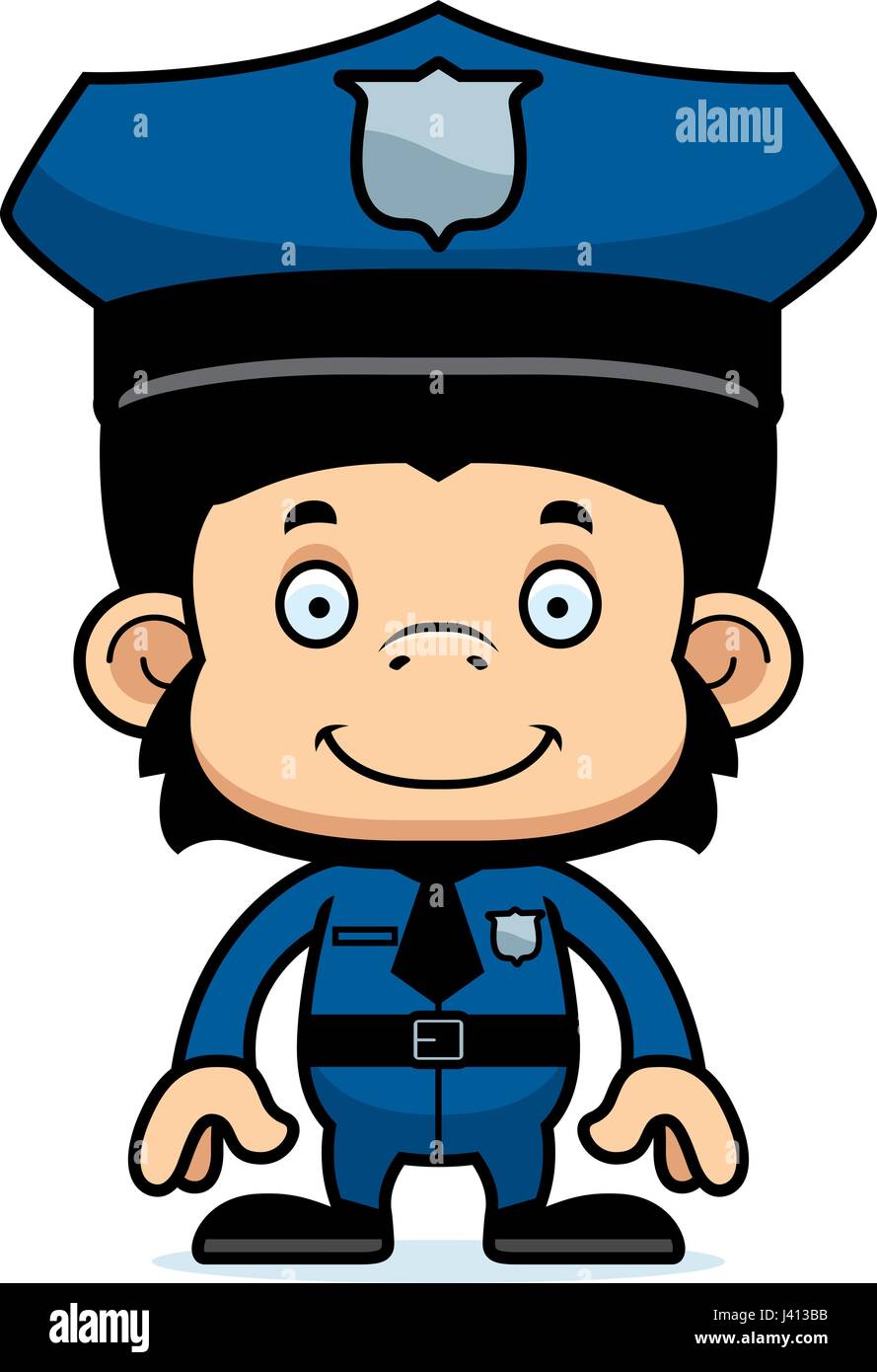A cartoon police officer chimpanzee smiling Stock Vector Image & Art ...