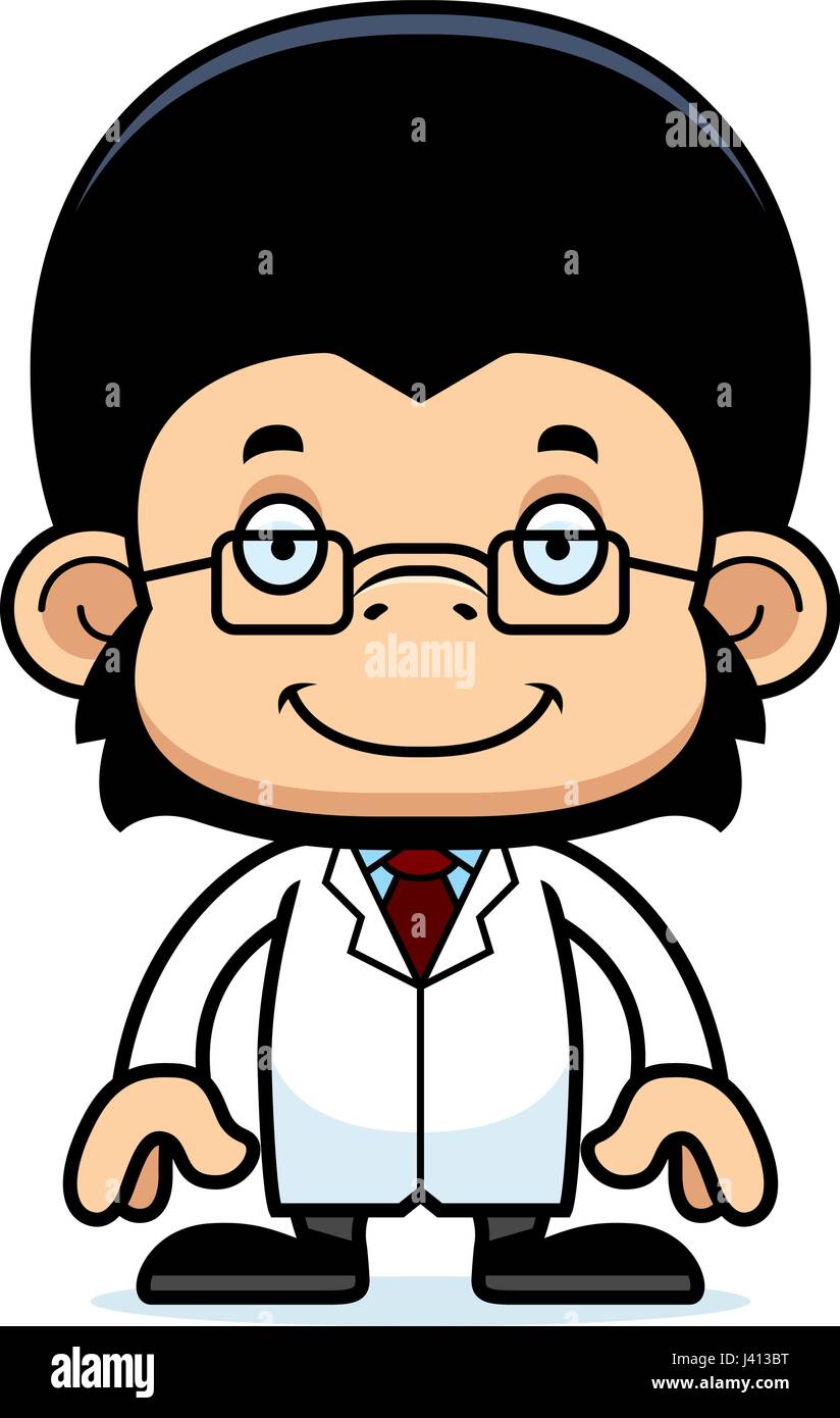 A cartoon scientist chimpanzee smiling Stock Vector Image & Art - Alamy