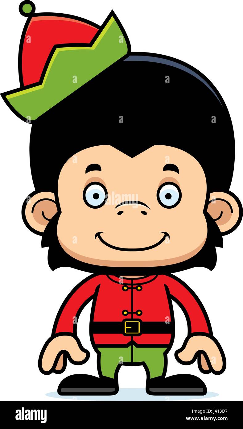 A cartoon Xmas elf chimpanzee smiling Stock Vector Image & Art - Alamy