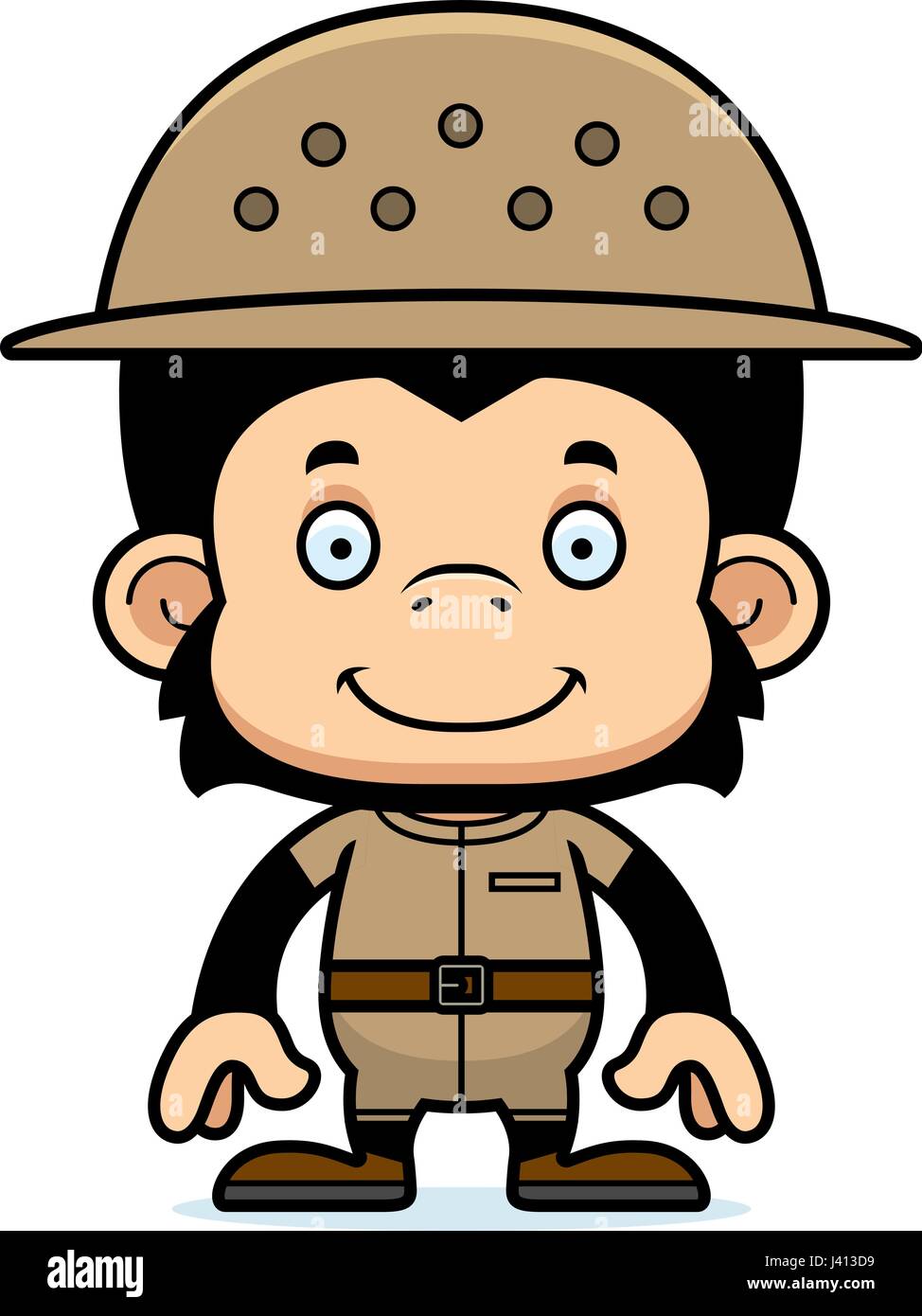 A cartoon zookeeper chimpanzee smiling Stock Vector Image & Art - Alamy