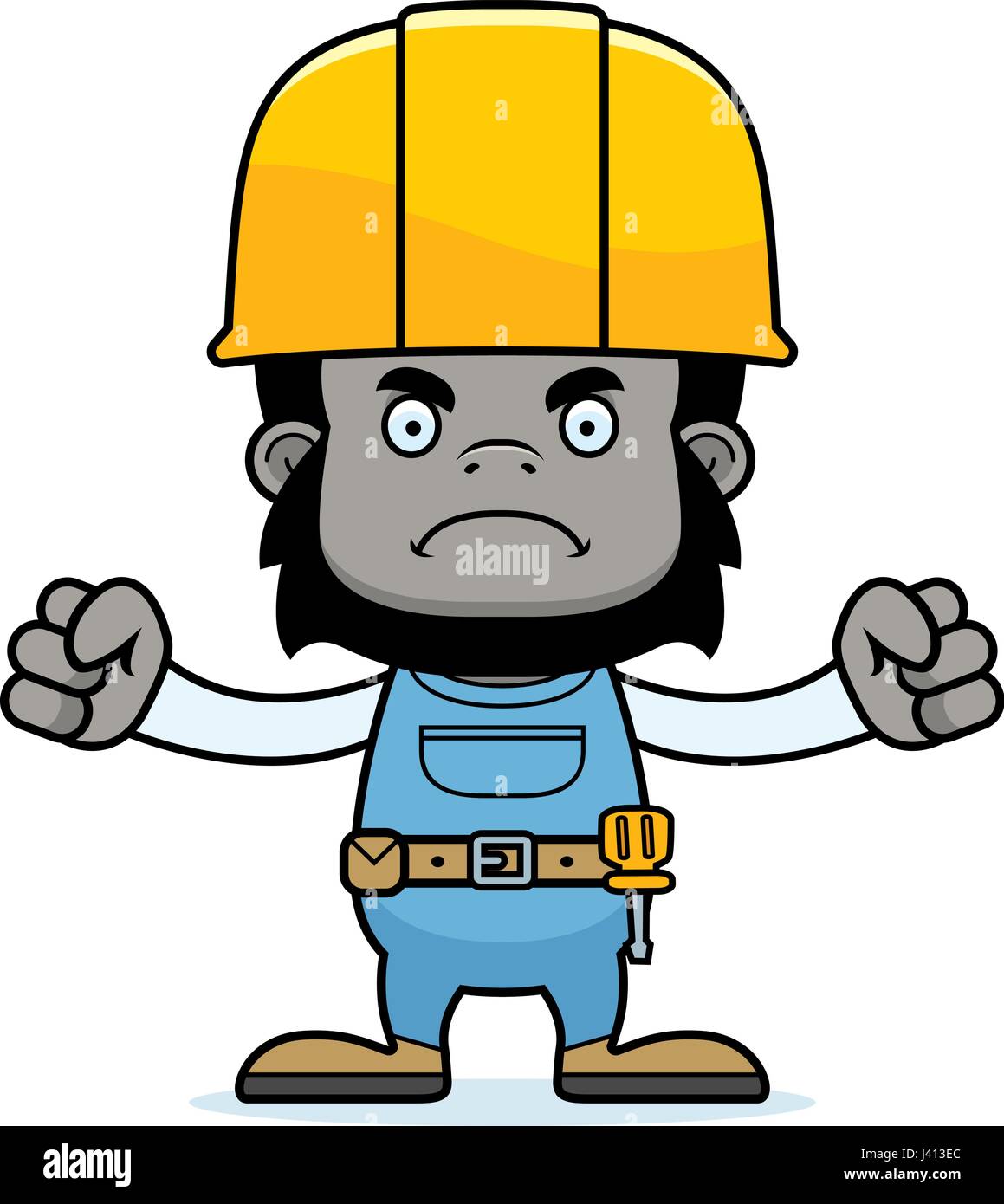 A cartoon construction worker gorilla looking angry Stock Vector Image ...