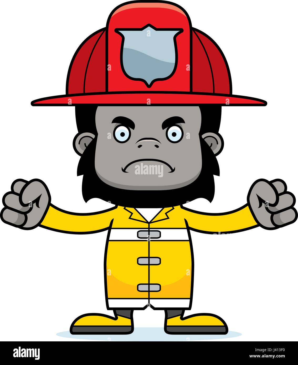 A cartoon firefighter gorilla looking angry Stock Vector Image & Art ...
