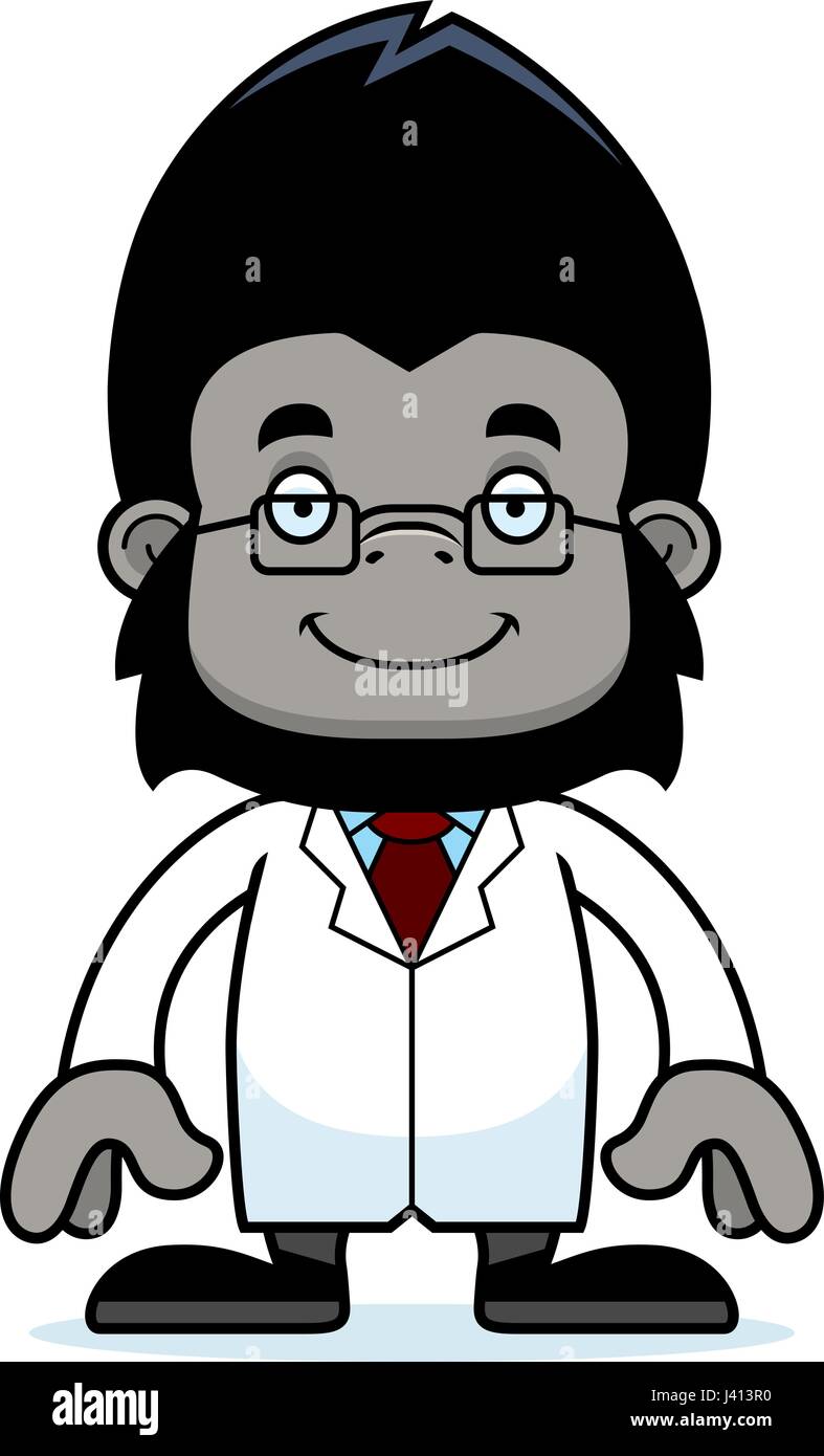 A cartoon scientist gorilla smiling Stock Vector Image & Art - Alamy