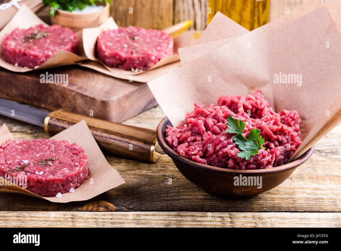 Ground beef shaped hi-res stock photography and images - Alamy