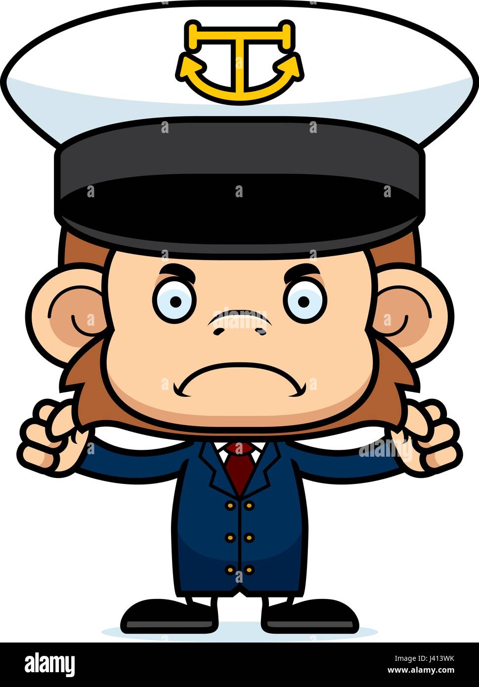A cartoon boat captain monkey looking angry Stock Vector Image & Art ...