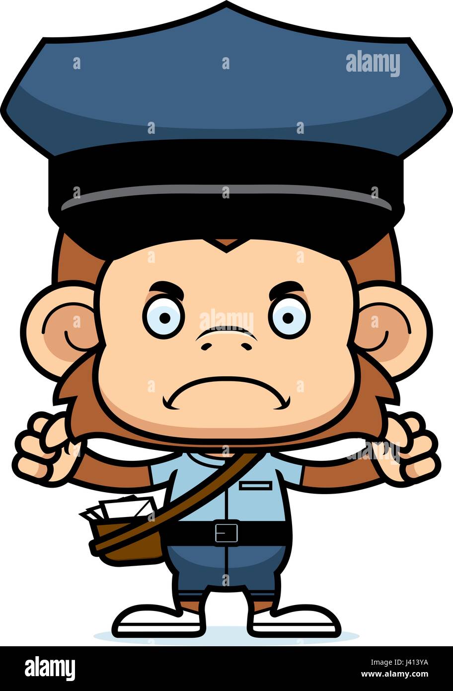 A cartoon mail carrier monkey looking angry Stock Vector Image & Art ...