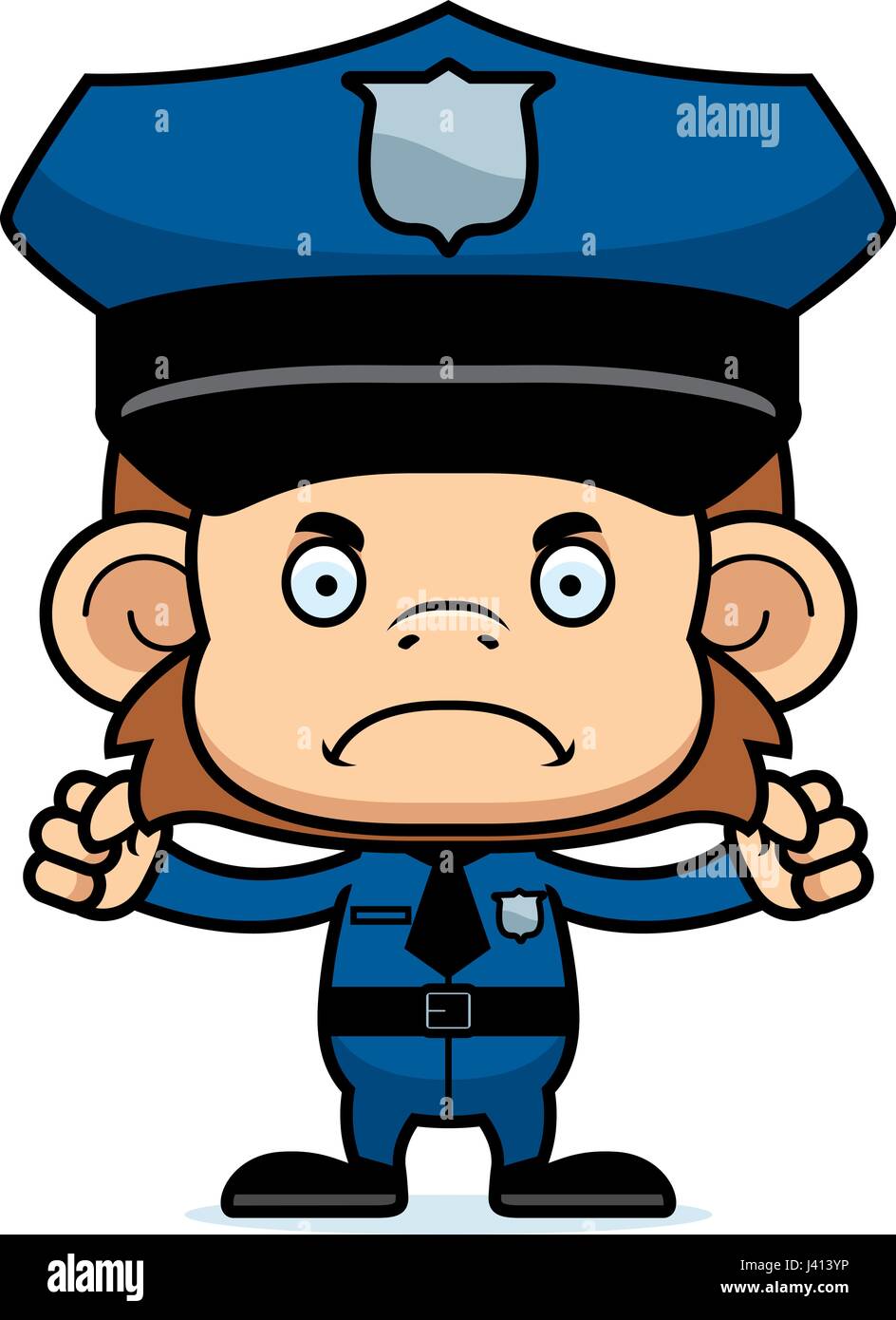A cartoon police officer monkey looking angry Stock Vector Image & Art ...