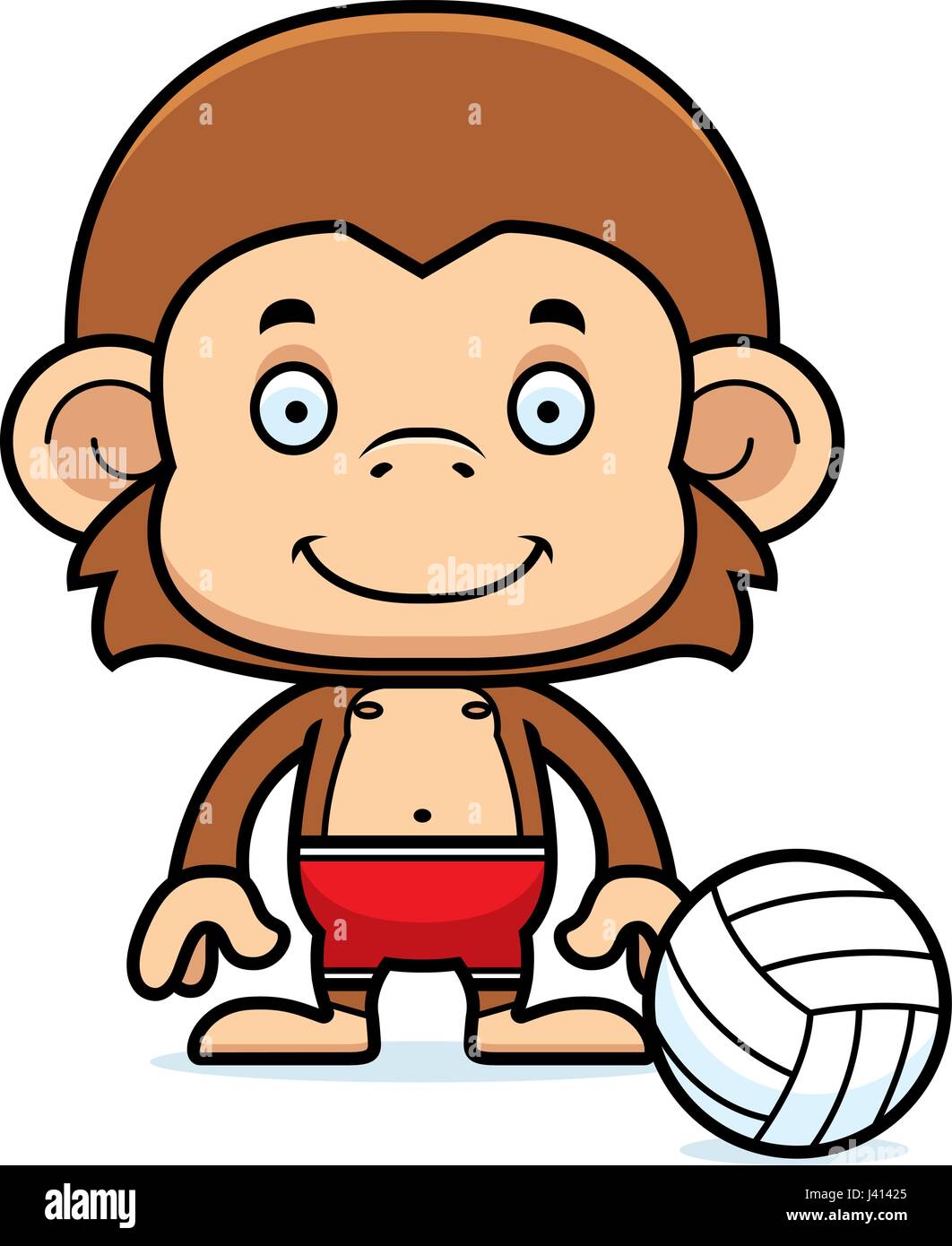 A cartoon beach volleyball player monkey smiling Stock Vector Image ...