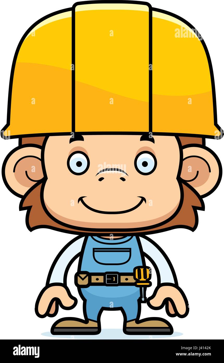 A cartoon construction worker monkey smiling Stock Vector Image & Art ...