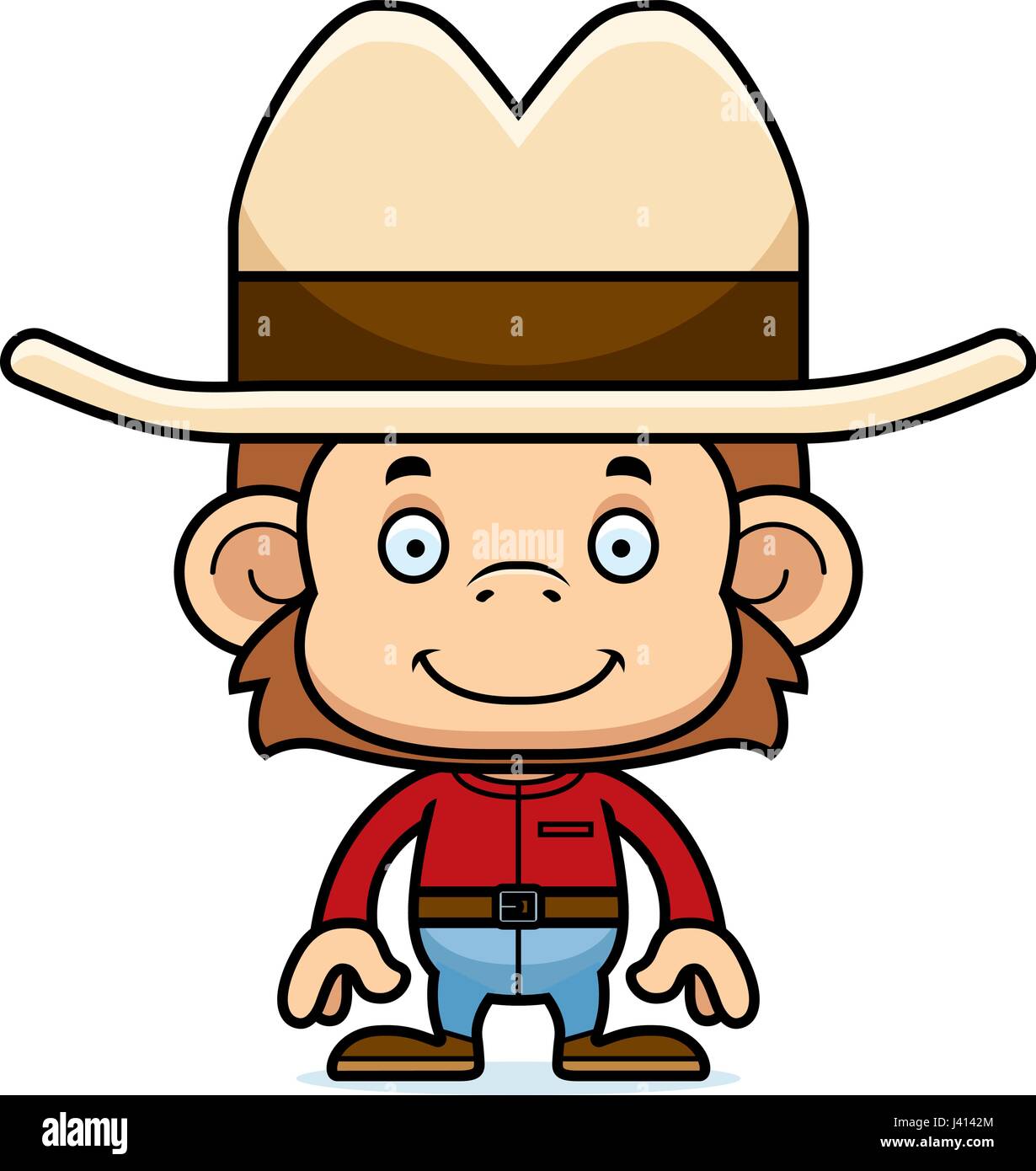 A cartoon cowboy monkey smiling Stock Vector Image & Art - Alamy