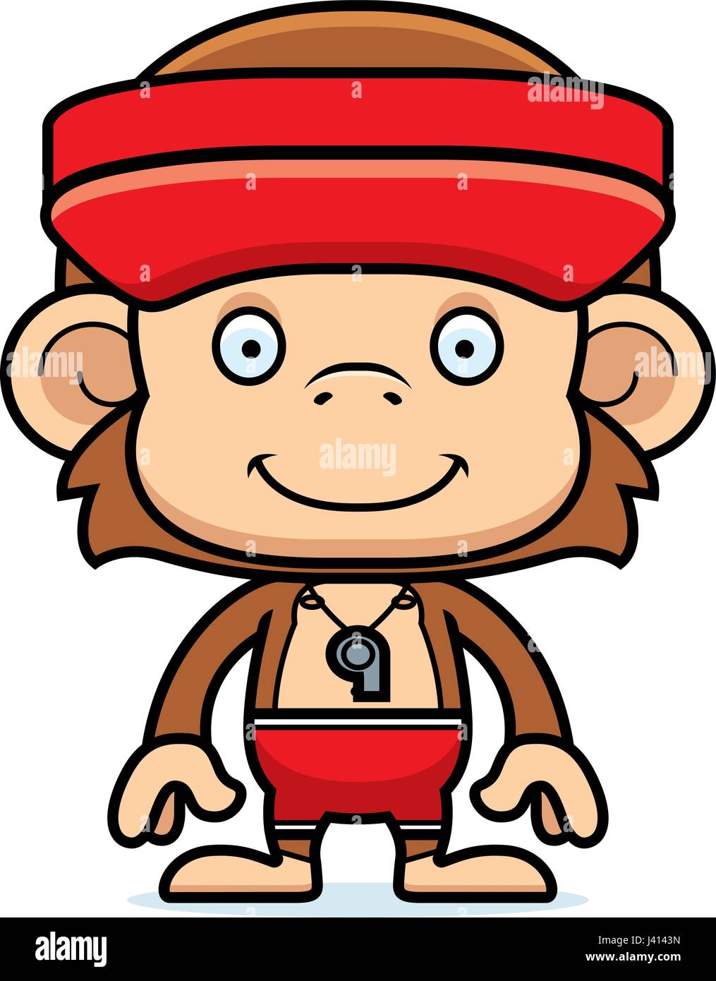 A cartoon lifeguard monkey smiling Stock Vector Image & Art - Alamy