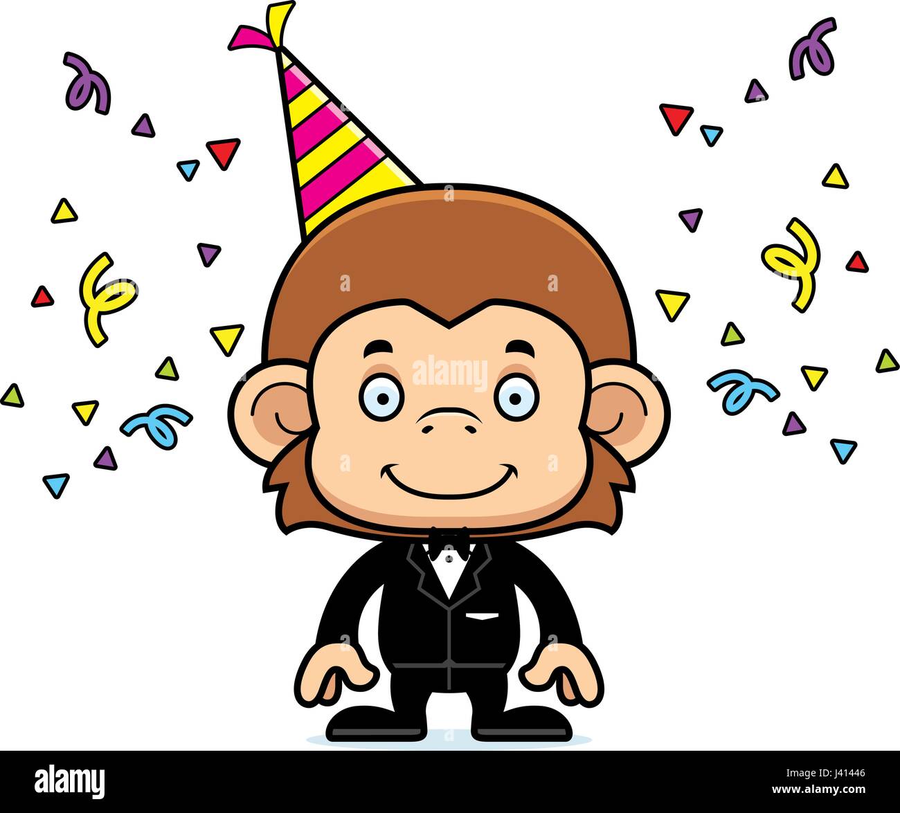 A cartoon party monkey smiling Stock Vector Image & Art - Alamy