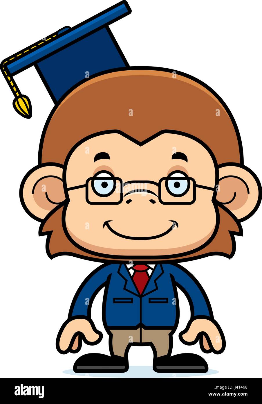 Cartoon teacher monkey smiling hi-res stock photography and images - Alamy