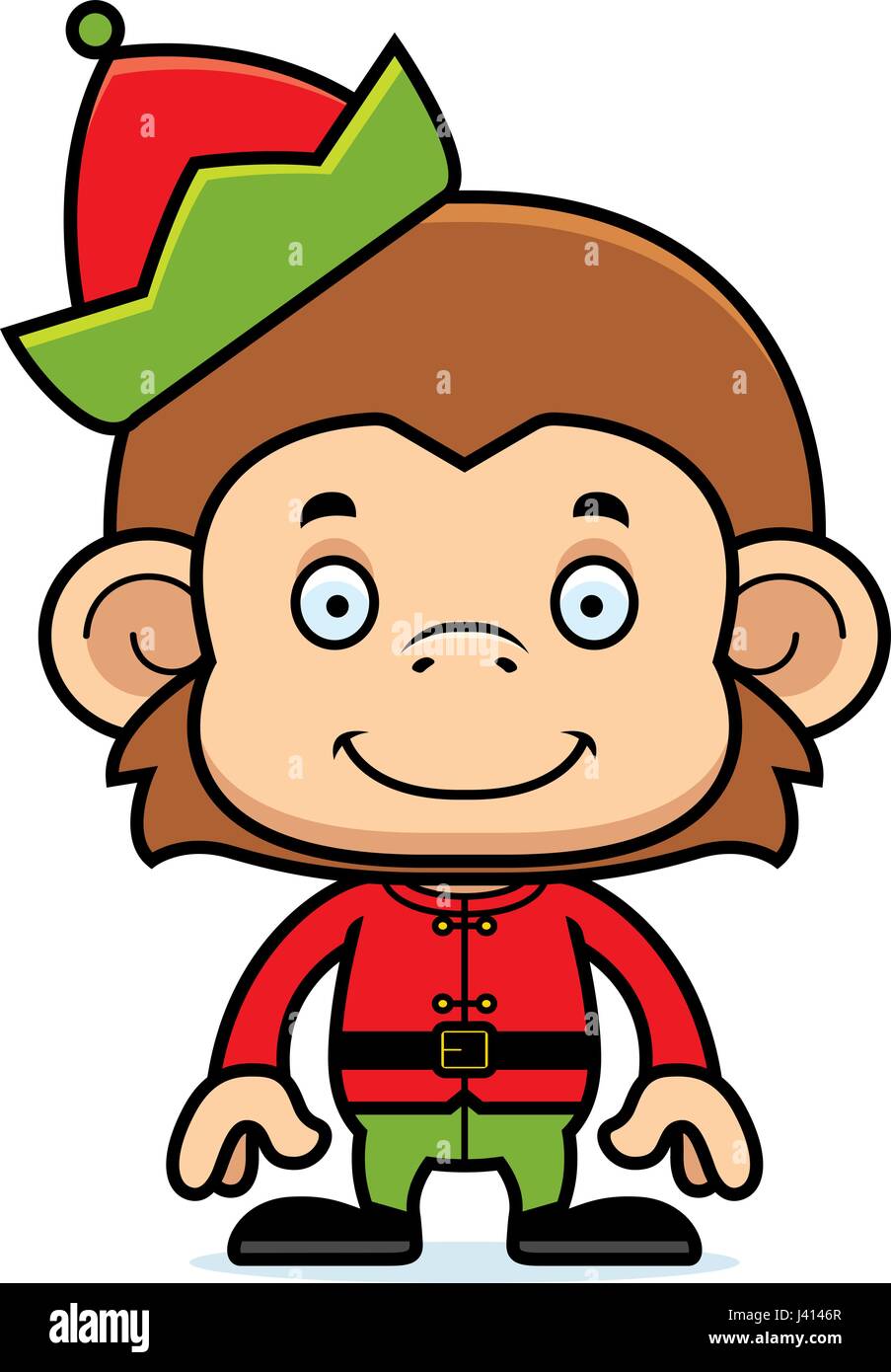 A cartoon Xmas elf monkey smiling Stock Vector Image & Art - Alamy