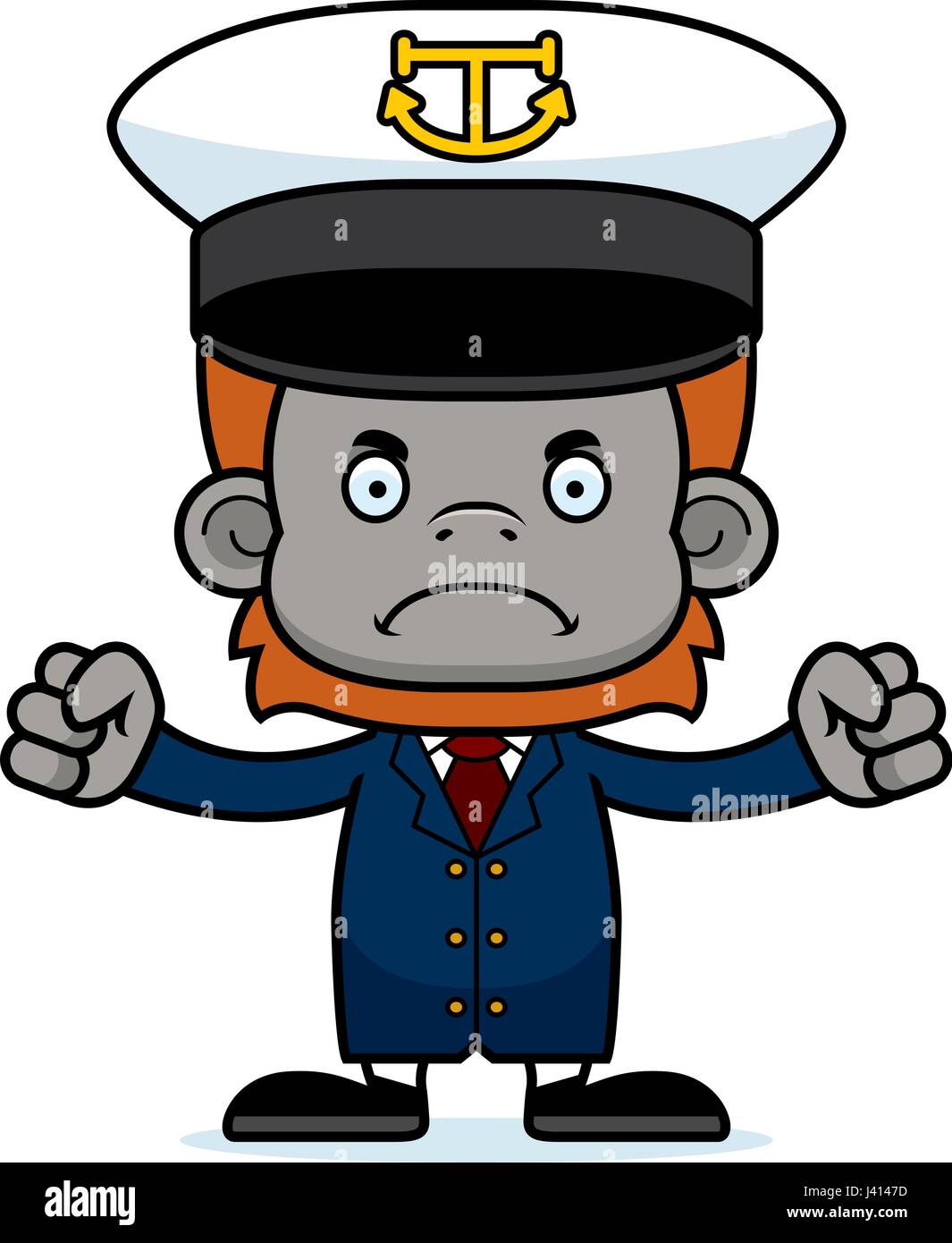 A cartoon boat captain orangutan looking angry Stock Vector Image & Art ...