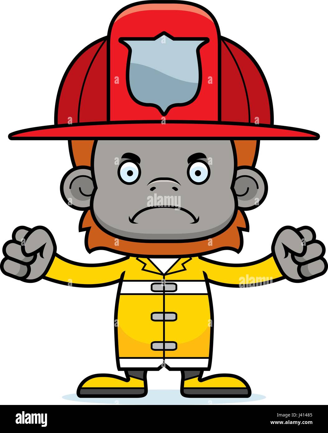 A cartoon firefighter orangutan looking angry Stock Vector Image & Art ...