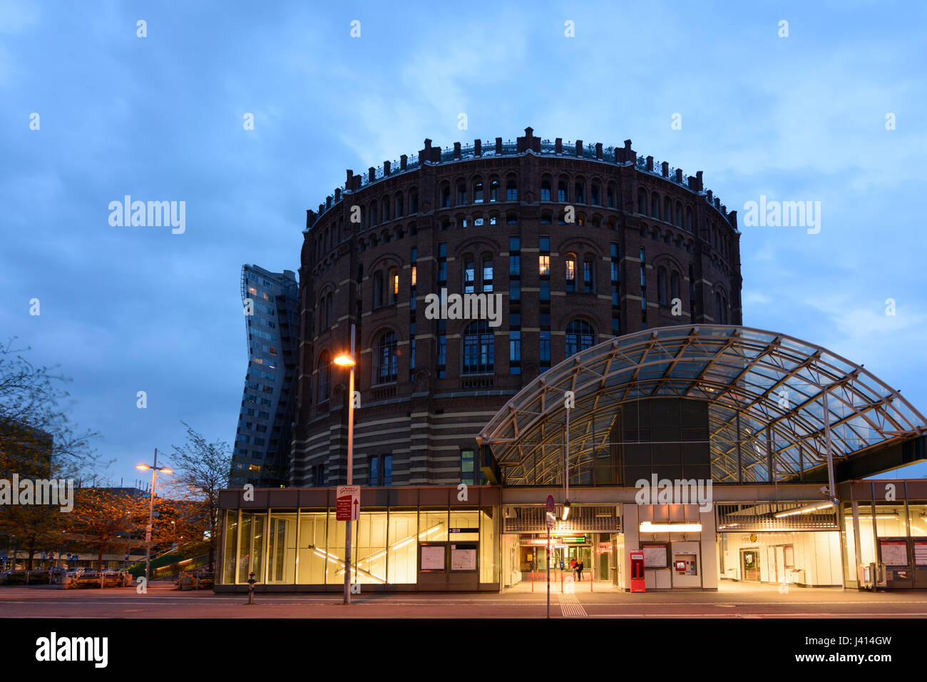 Gasometer city, subway entrance, Wien, Vienna, 11. Simmering, Wien ...