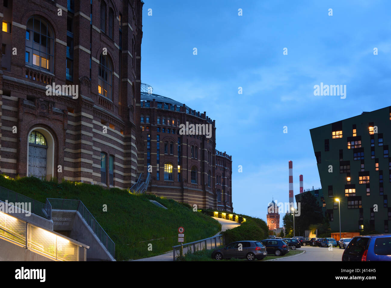 Gasometer city, Gaswerk Simmering gas works, Wien, Vienna, 11 ...