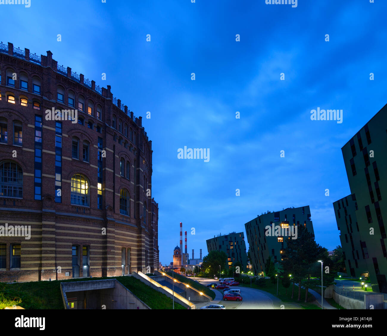 Gasometer city, Gaswerk Simmering gas works, Wien, Vienna, 11 ...