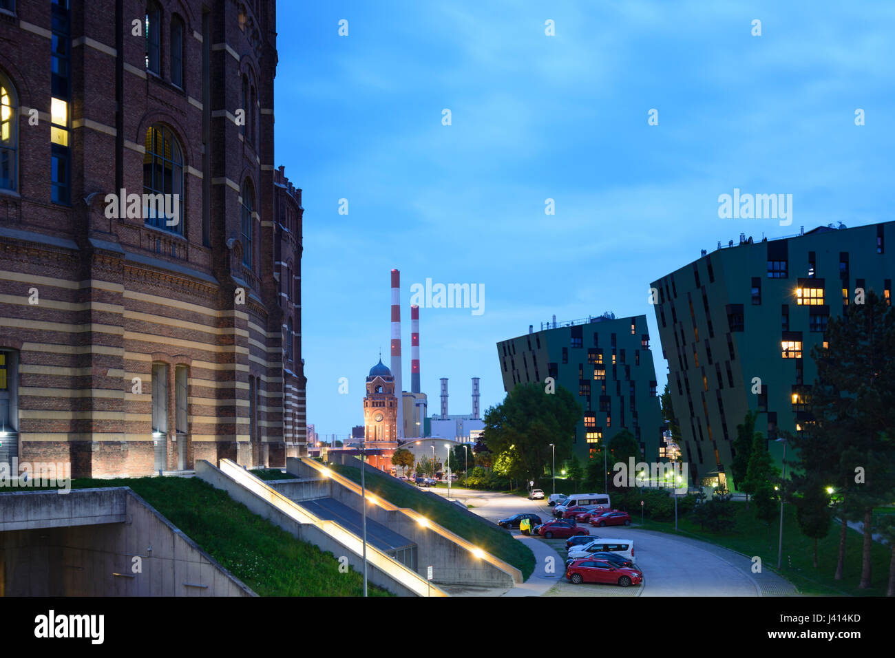 Gasometer city, Gaswerk Simmering gas works, Wien, Vienna, 11 ...