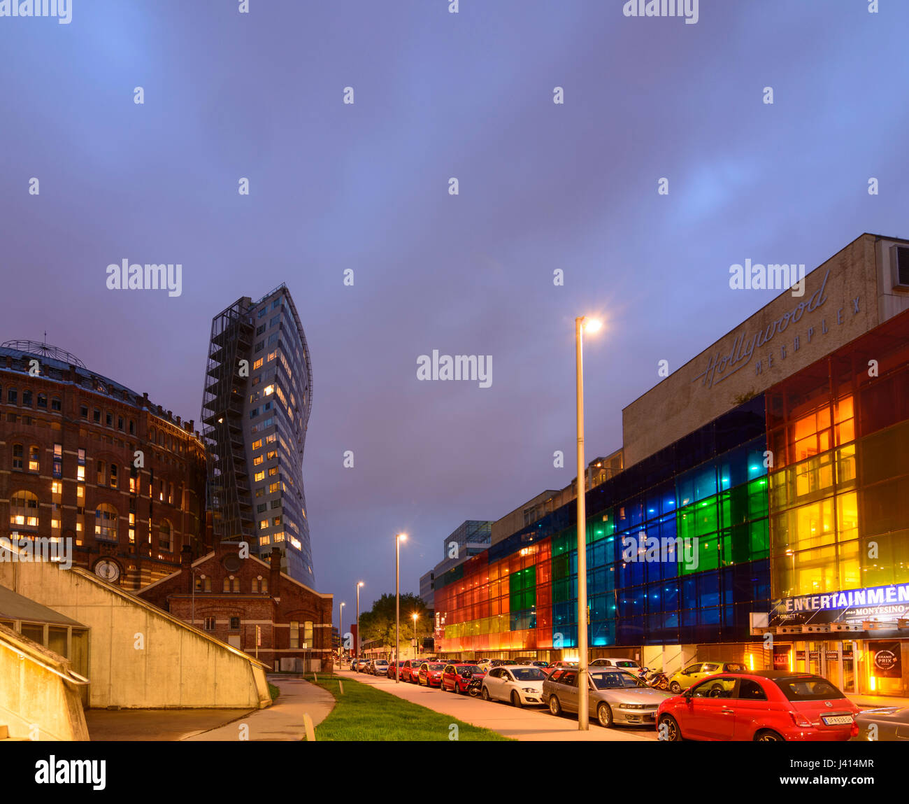 Gasometer city, cinema (right), Wien, Vienna, 11. Simmering, Wien ...