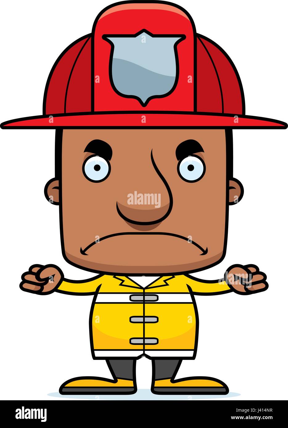 A cartoon firefighter man looking angry Stock Vector Image & Art - Alamy
