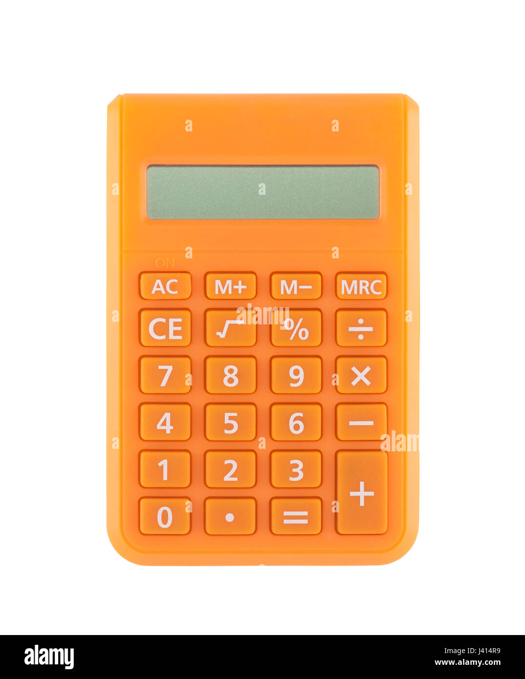 Orange calculator isolated on white with clipping path Stock Photo - Alamy